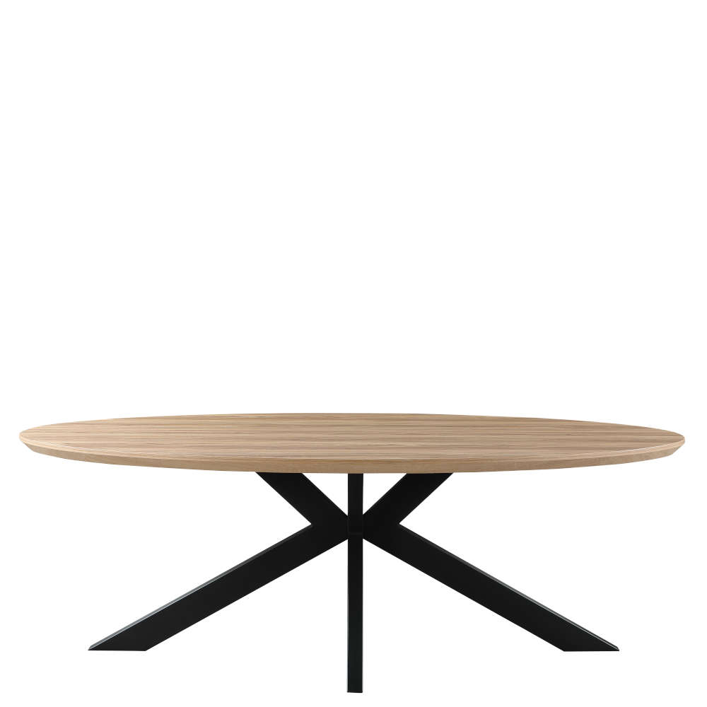 Manhattan 220cm Oval Dining Table Light Walnut - Francis of Malvern