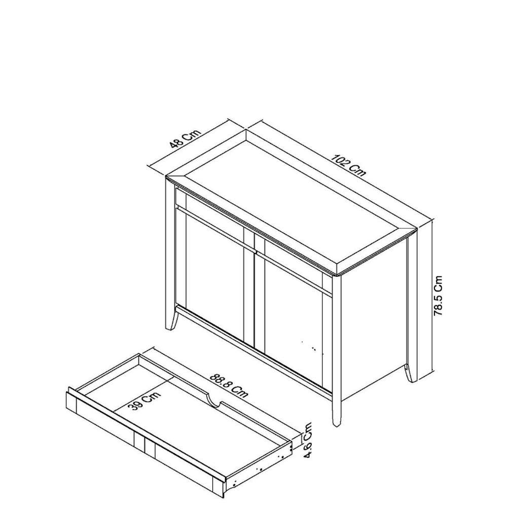 Bergen Oak Narrow Sideboard - Francis of Malvern